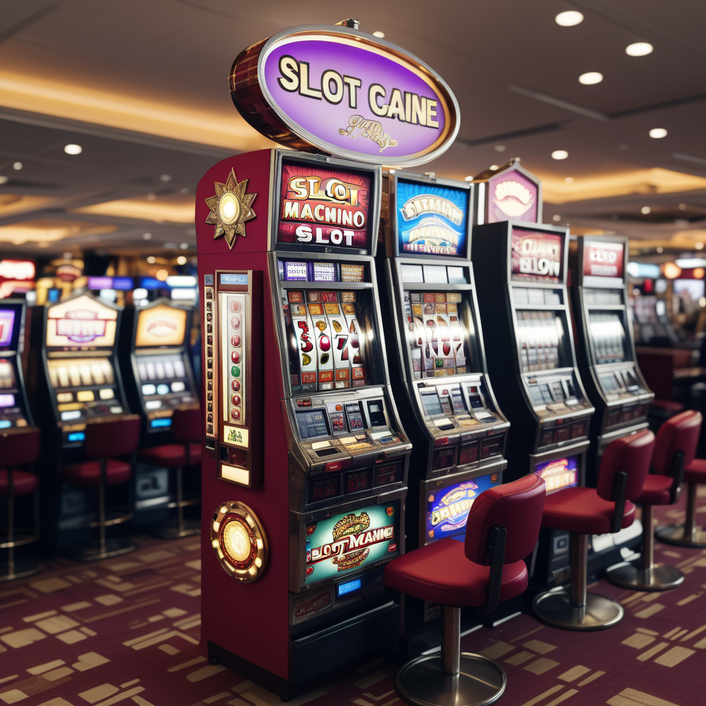 Vibrant Casino Scene Featuring Colorful Slot Machines and Gaming Excitement