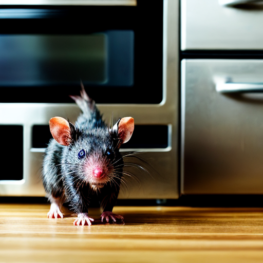 feral, disgusting, gross rat cooking delicious meal in kitchen