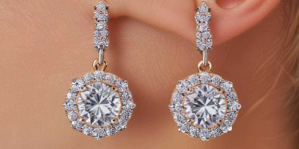 Elegant Gold Earrings Featuring Stunning Oval Rubies Surrounded by ...