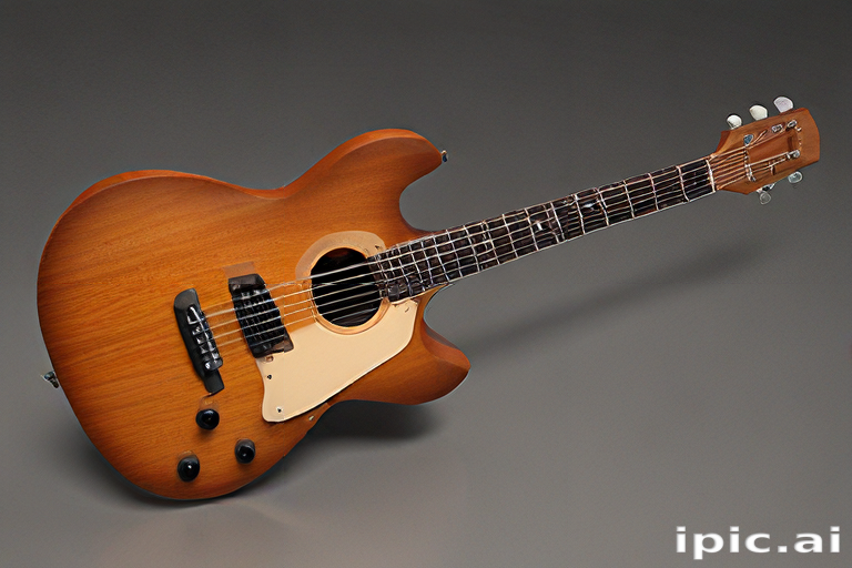 Elegant Acoustic Electric Guitar with a Rich Wooden Finish and Design