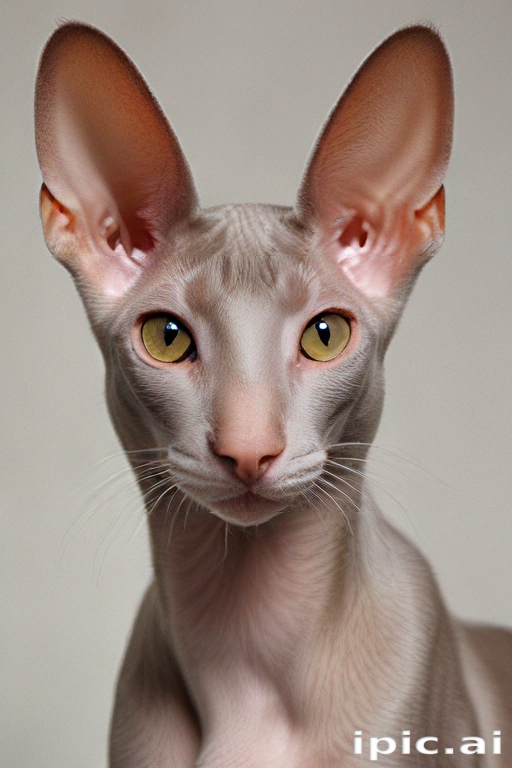 Portrait of a Unique Hairless Cat with Distinctive Features and Expressions