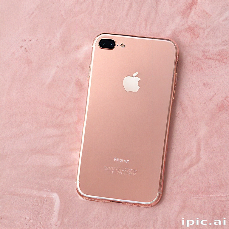 A Stylish Rose Gold iPhone Set Against a Soft Pink Background