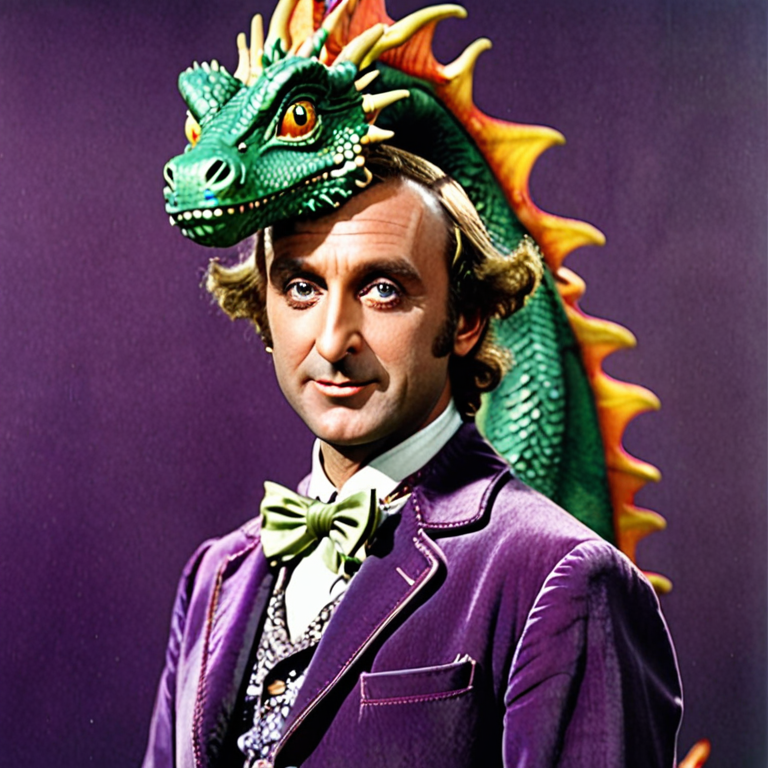 Willy wonka full body green dragon