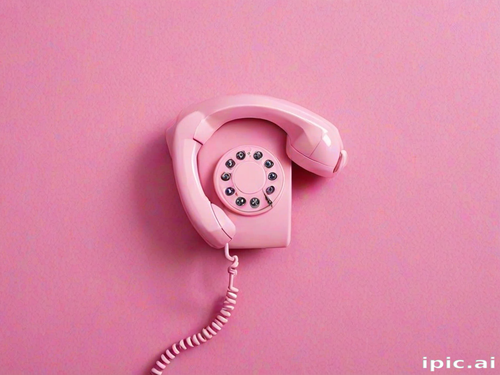 Vintage Pink Rotary Phone Against a Soft Pink Background for Nostalgic ...