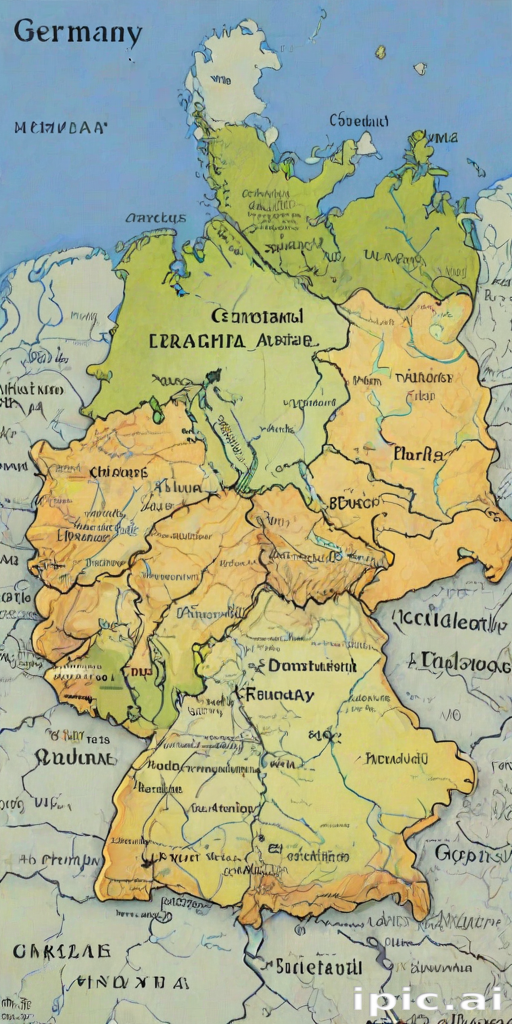 Historical Map of Germany Highlighting Regions and Their Ancient Names