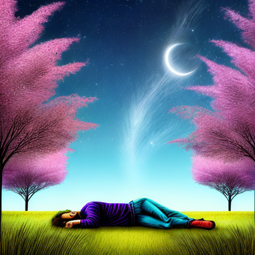 Create a picture of a sleeping person dreaming a dream