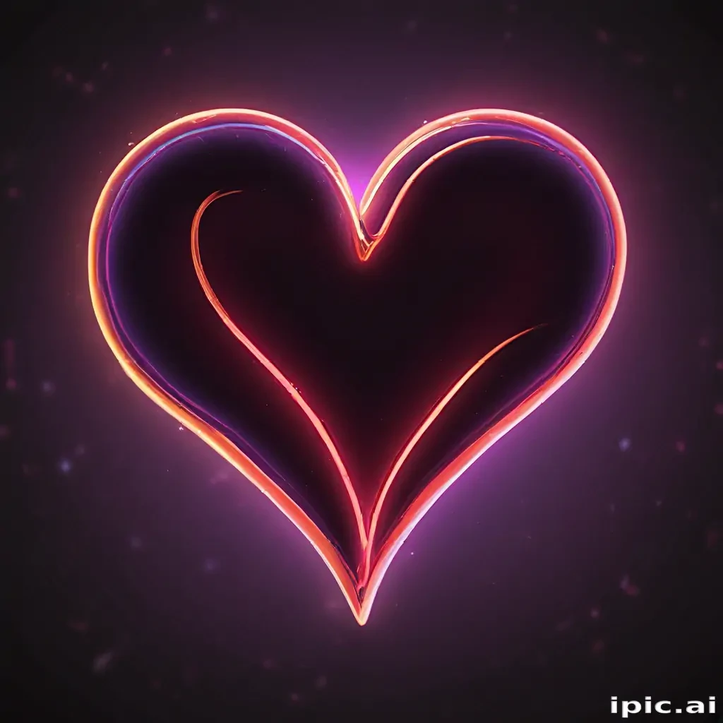 Vibrant and Glowing Heart Design Radiating Love and Positive Energy
