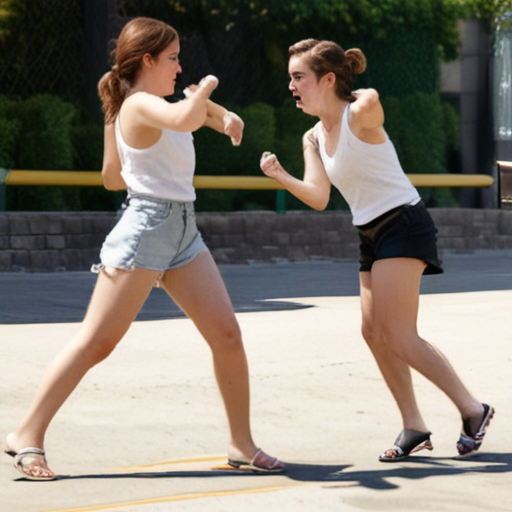 Emma Watson fighting without shoes