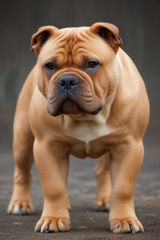 A Strong and Confident Dog Stands Proudly Against a Dark Background.