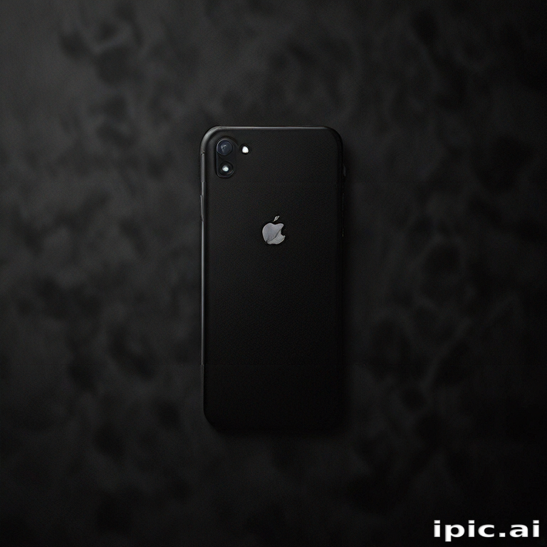 A Sleek Black Smartphone with a Distinctive Apple Logo on Display.