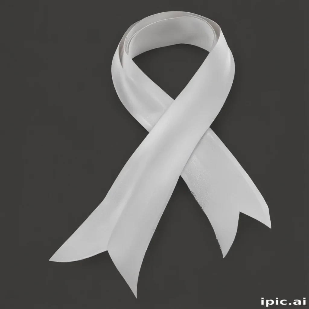 Elegant White Ribbon Symbolizing Hope, Awareness, and Unity for Various ...