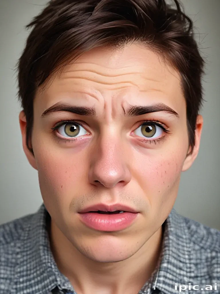 Surprised Expression: A Close-Up of a Young Person's Face