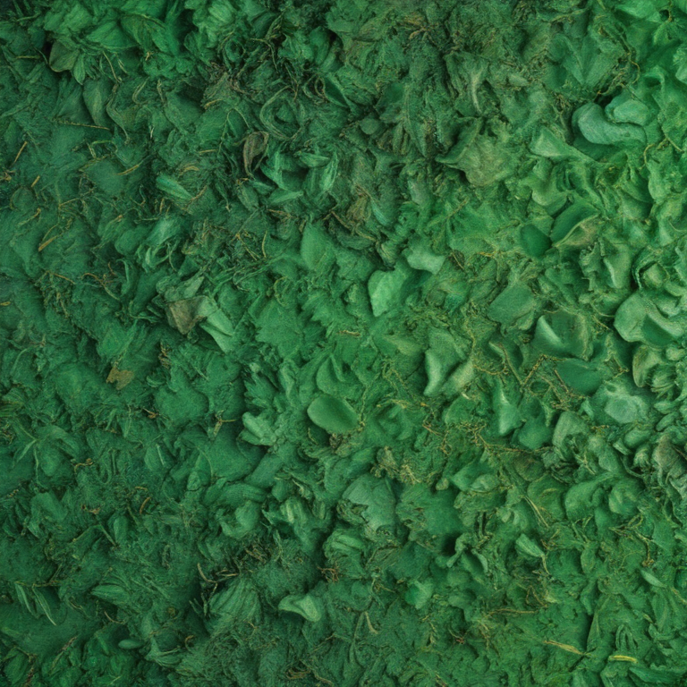 Textured Green Surface with Layers of Organic Material and Natural Elements