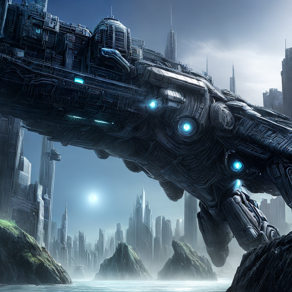 alien hi-tech fantasy city