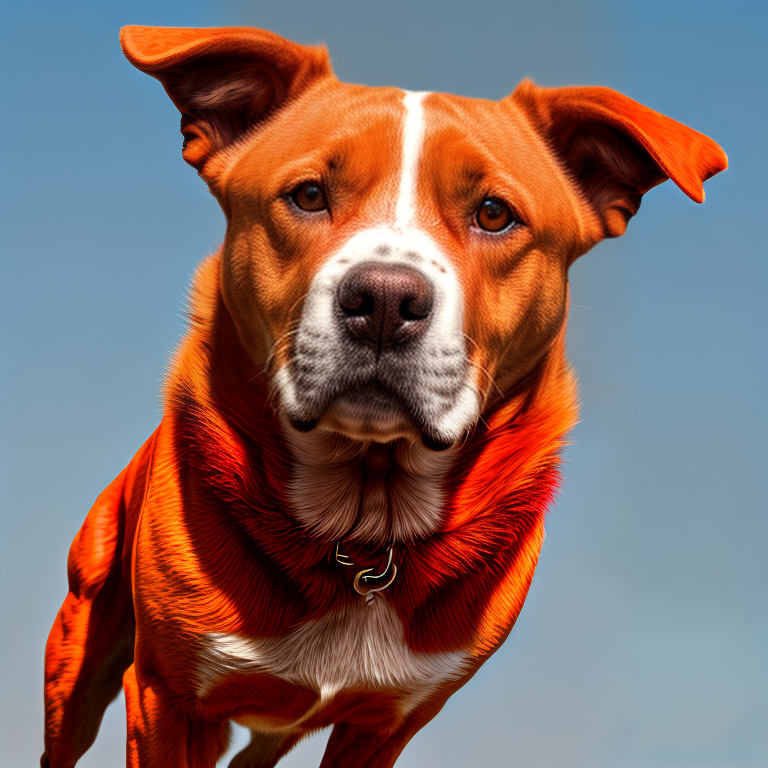 bright red dog