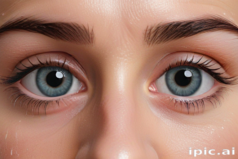 Close-Up of Strikingly Beautiful Eyes with Unique Blue Color and Detail