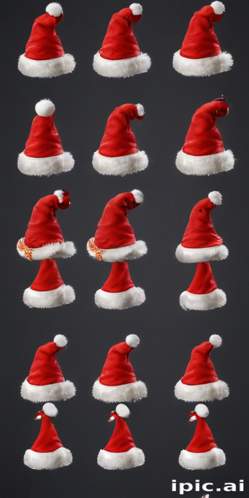 A Collection of Festive Red Santa Hats with White Furry Trim