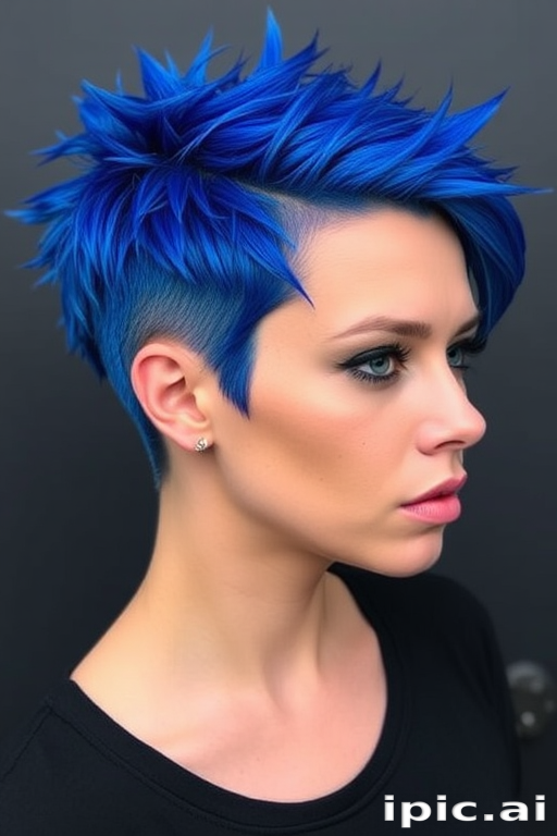 Bold and Edgy: A Striking Blue Spiked Hairstyle for Modern Trends