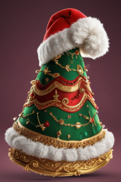 Festive Christmas Hat Adorned with Colorful Decorations and Sparkling ...