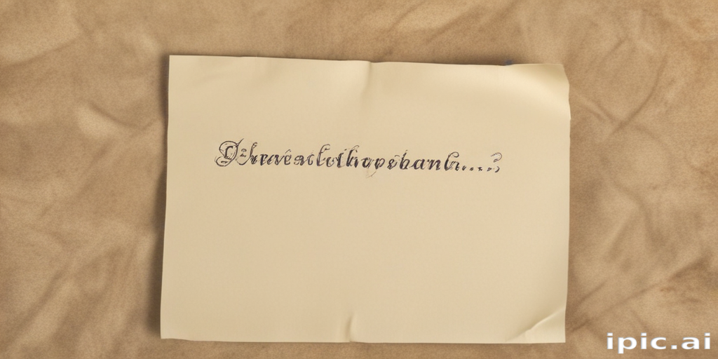 A Mysterious Note with Intricate Calligraphy on a Soft Surface