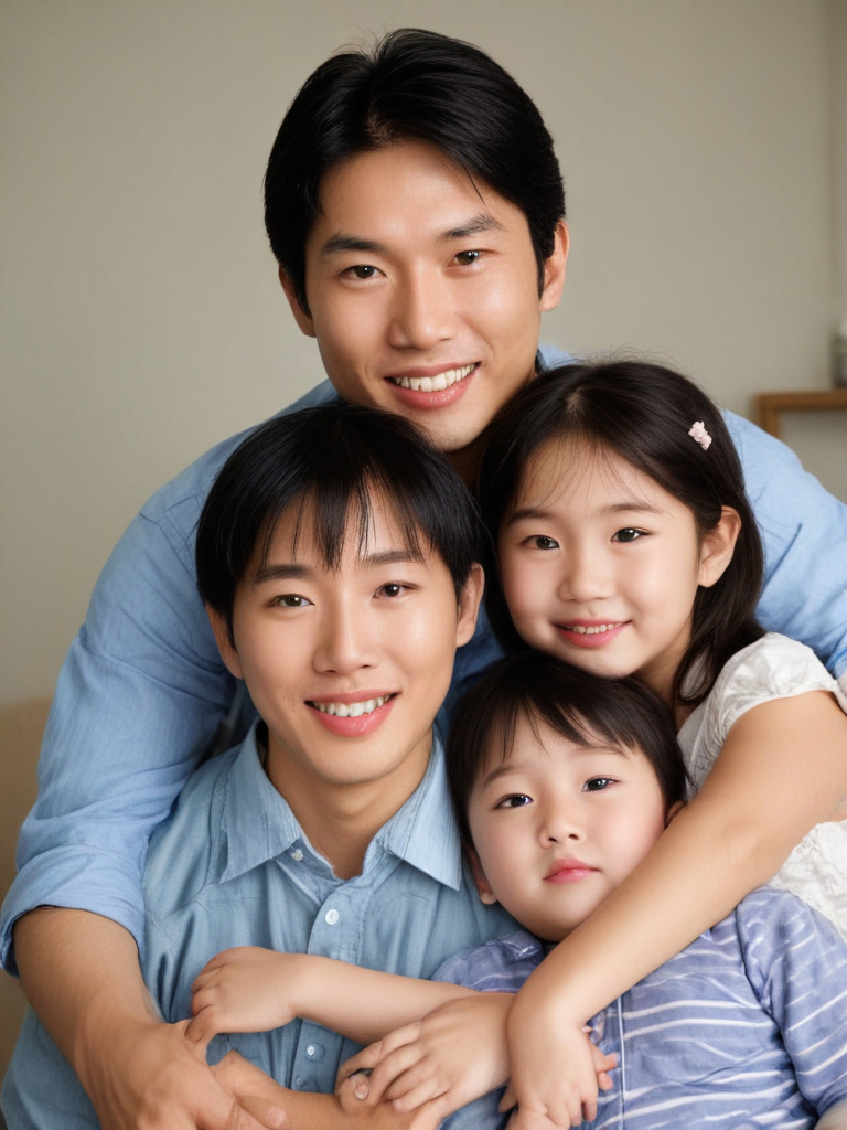 A Heartwarming Family Portrait Featuring Two Generations of Smiling Faces
