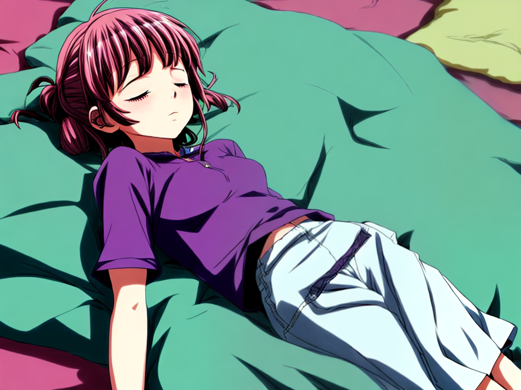 girl sleeping lofi style anime