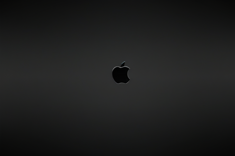 Minimalist Apple Logo Set Against a Sleek Black Background Design