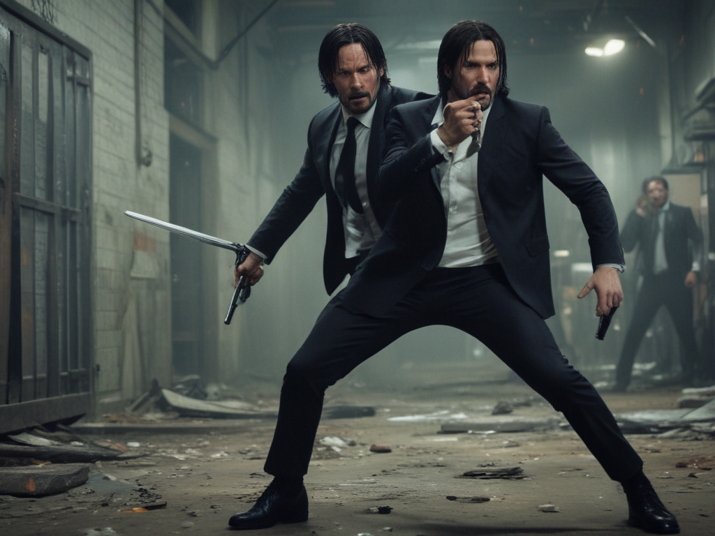 John Wick, fighting Leon Kennedy
