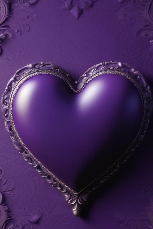 A Beautifully Crafted Purple Heart Surrounded by Elegant Decorative ...