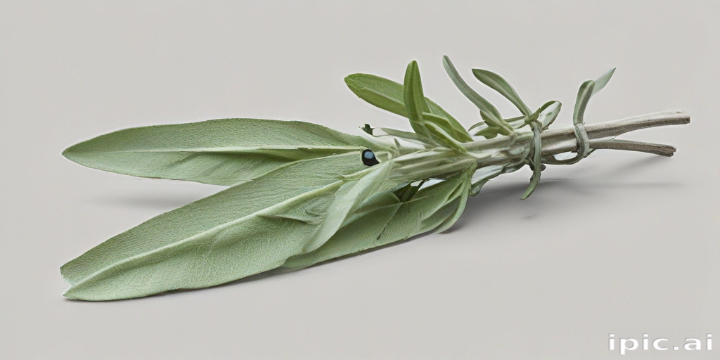Freshly Harvested Sage Leaves Tied Together for Culinary Use and Flavor