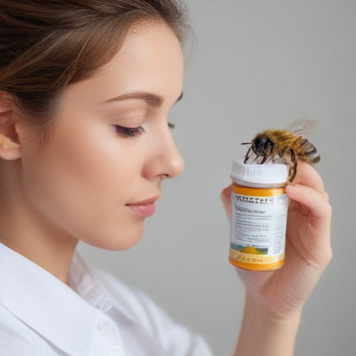 bee holding allergy medicine