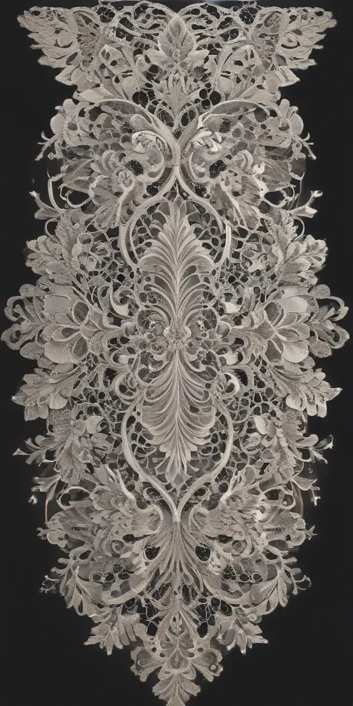 Intricate Lace Design Featuring Elaborate Floral Patterns and ...