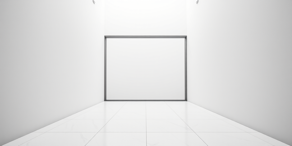 A Bright and Minimalist Hallway Leading to an Unadorned Doorway.