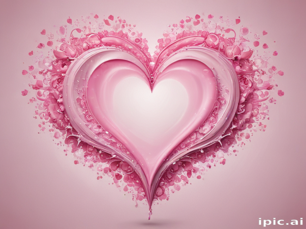 A Vibrant Pink Heart Design Surrounded by Delicate Floral Elements and ...