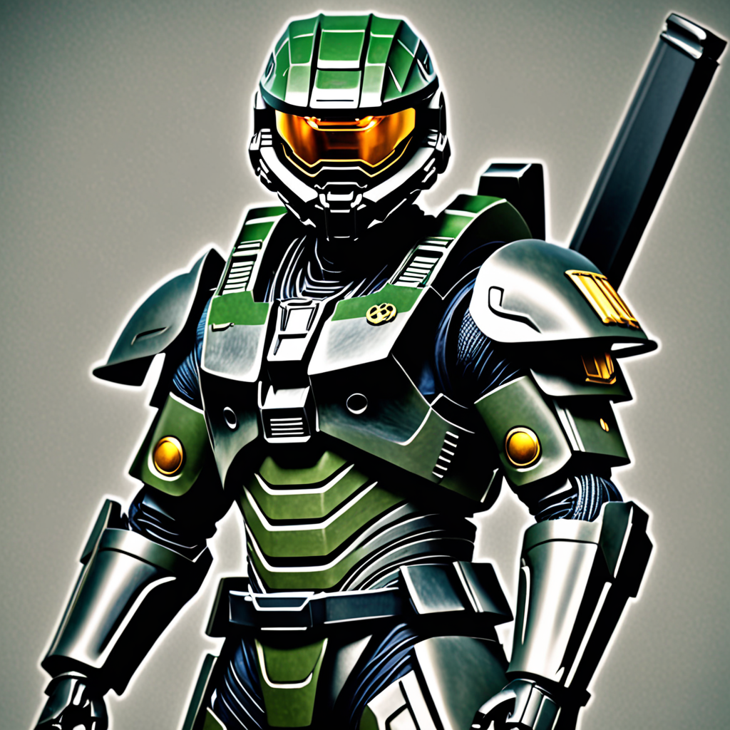 Master chief as a black samurai