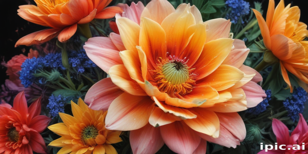 Vibrant Arrangement of Colorful Flowers Showcasing Nature's Stunning ...