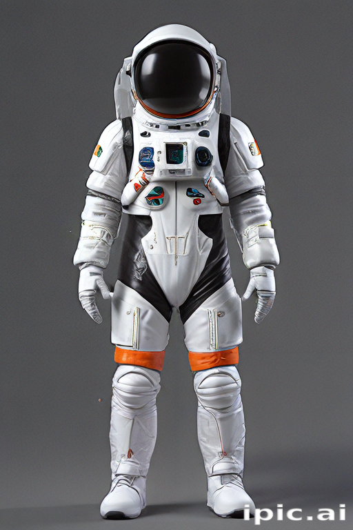 A futuristic astronaut in a sleek white space suit ready for exploration.