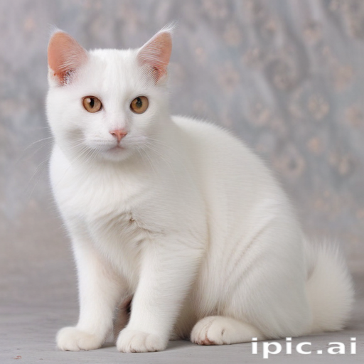 A Playful White Cat Posing Elegantly Against a Soft Background.