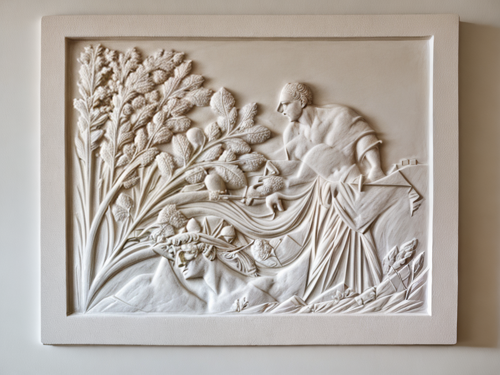 bas-relief on the wall in the room