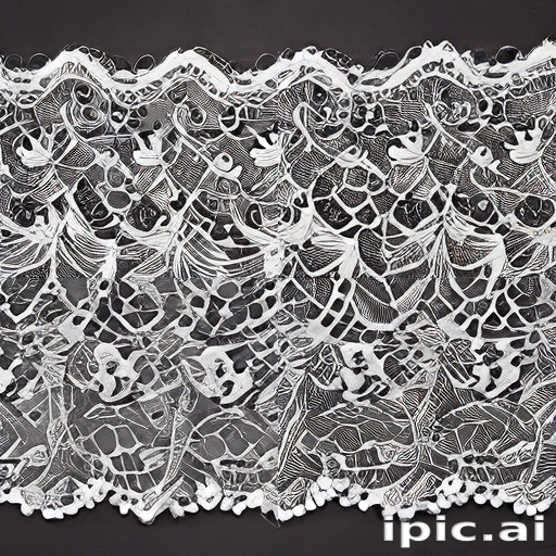 Delicate White Lace Trim Featuring Intricate Floral and Leaf Patterns ...