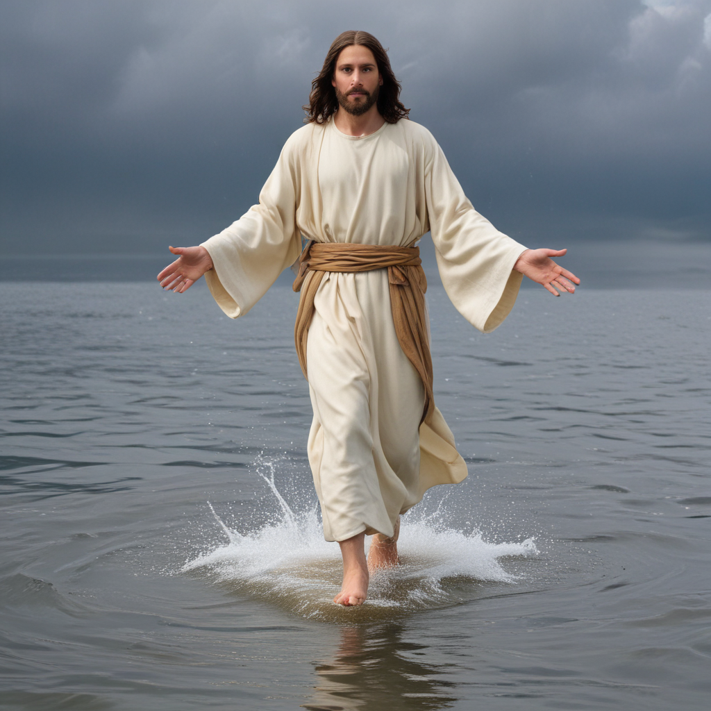 jesus walking on water