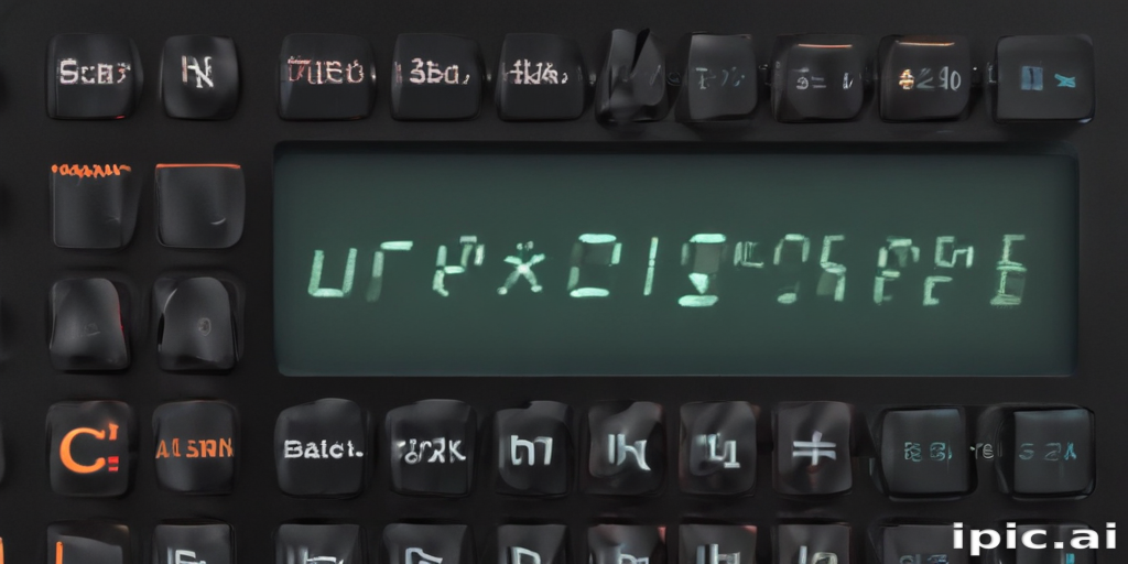 Abstract Display of Glitched Symbols on a Digital Calculator Screen