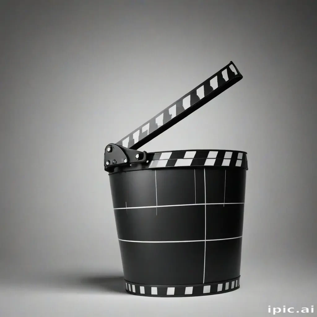 Creative Film Bucket with Clapperboard Design for Cinematic Enthusiasts