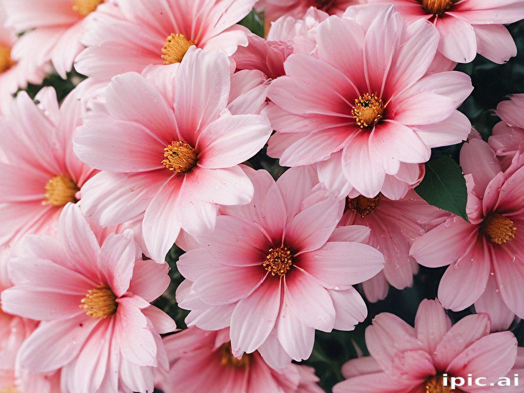 A Beautiful Arrangement of Soft Pink Flowers in Full Bloom.