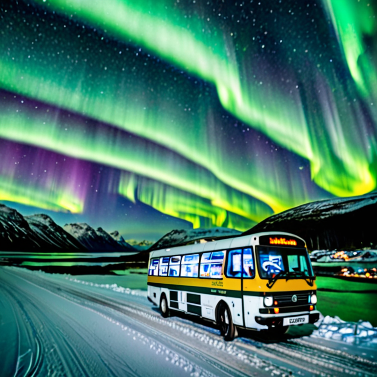 northernlights bus tour in arctic norway