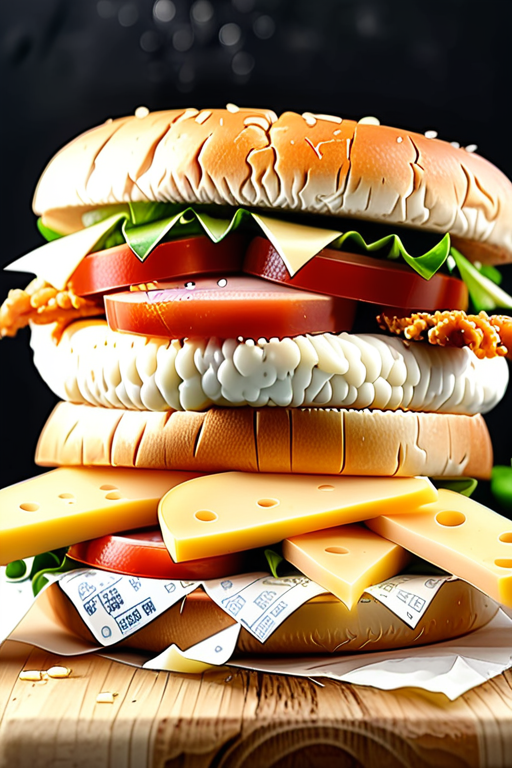 A Deliciously Stacked Burger with Fresh Ingredients and Melting Cheese ...