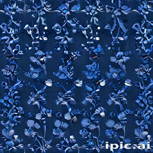 Intricate Floral Patterns in Deep Blue Tones Creating a Captivating ...