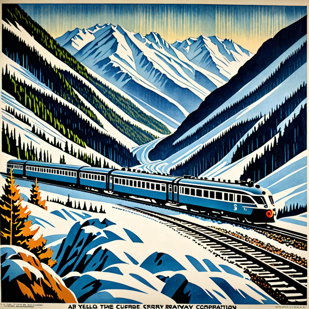 art deco streamline railway corporation poster with ICE train in ...