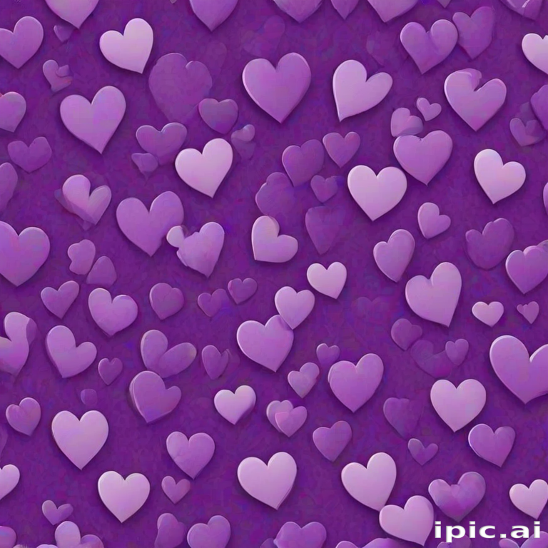 Colorful Pattern of Purple Hearts on a Vibrant Background Design