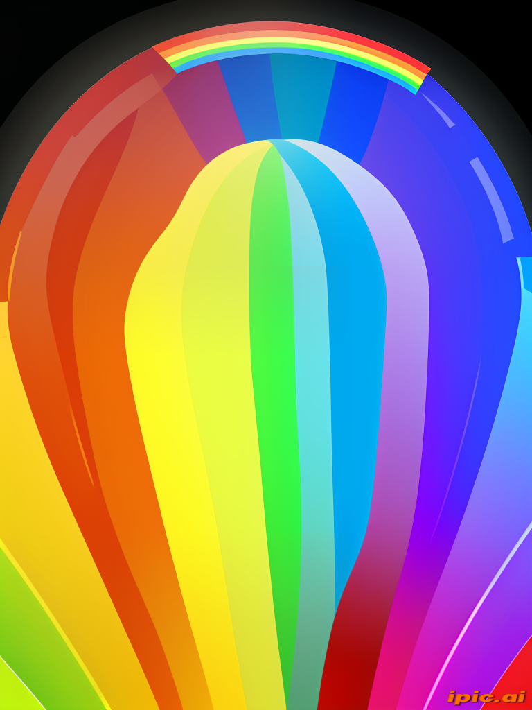 Vibrant Rainbow Spectrum Flowing Through a Colorful Abstract Design
